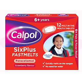 calpol six plus fastmelts paracetamol strwaberry flavoured