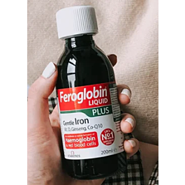 vitabiotics Feroglobin liquid Gentle Iron vit d,ginseng,coQ10 200ml